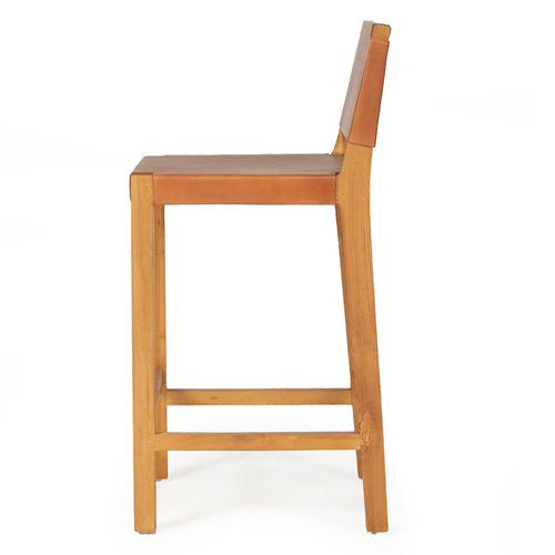 65cm Tan Pasadena Leather Counter Stool | Temple & Webster