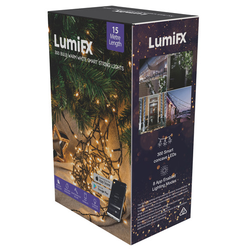 300 Warm White Ottawa Smart Wi-Fi LED String Lights | Temple & Webster