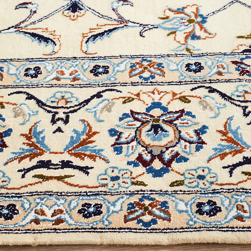 Blue & Ivory Nain Wool Persian Rug | Temple & Webster