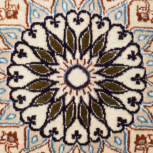 Blue & Ivory Nain Wool Persian Rug | Temple & Webster