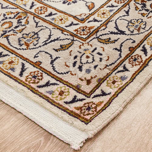 Beige Hand-Knotted Wool Kashan Rug | Temple & Webster