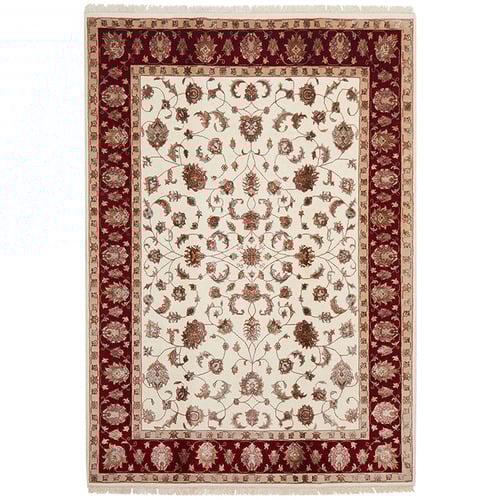 Hand-Knotted Wool & Silk Rug | Temple & Webster