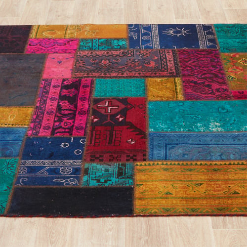 Hampton Patchwork Hand-Knotted Wool Persian Rug | Temple & Webster
