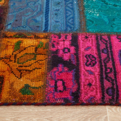 Hampton Patchwork Hand-Knotted Wool Persian Rug | Temple & Webster
