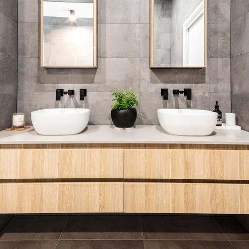 Meir Matte Black Square Quarter Turn Wall Top Assemblies | Temple & Webster