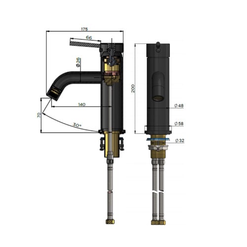 Round Agatha Brass Basin Mixer Tap | Temple & Webster