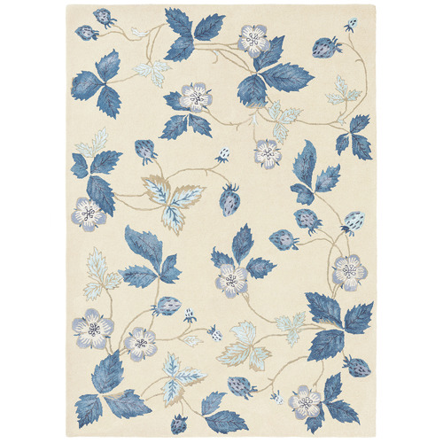 Cream Wild Strawberry Hand-Tufted Rug | Temple & Webster