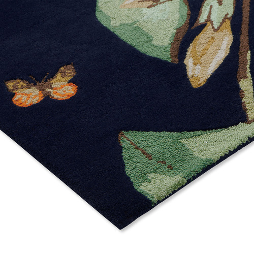 Navy Hummingbird Hand-Tufted Wool-Blend Rug | Temple & Webster