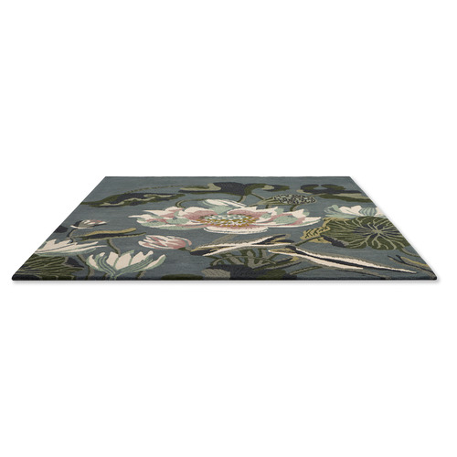 Midnight Pond Water Lily Hand-Tufted Wool Rug | Temple & Webster