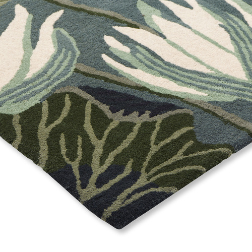 Midnight Pond Water Lily Hand-Tufted Wool Rug | Temple & Webster