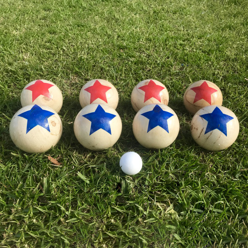 JenjoGames Kids' Red & Blue Deluxe Wooden Bocce Balls Set | Temple ...