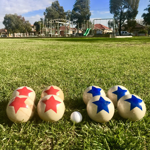 JenjoGames Kids' Red & Blue Deluxe Wooden Bocce Balls Set | Temple ...