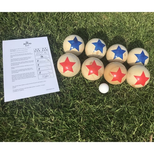JenjoGames Kids' Red & Blue Deluxe Wooden Bocce Balls Set | Temple ...
