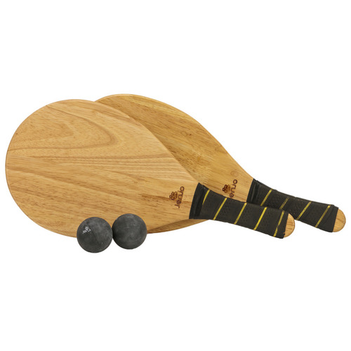 JenjoGames Natural Beach Paddle & Balls Set | Temple & Webster