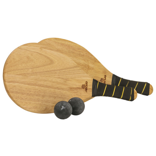 JenjoGames Natural Beach Paddle & Balls Set | Temple & Webster
