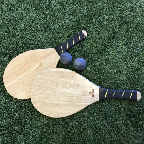 JenjoGames Natural Beach Paddle & Balls Set | Temple & Webster