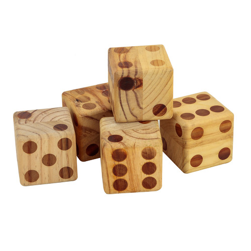 5 Piece Natural Giant Wooden Dice Set | Temple & Webster