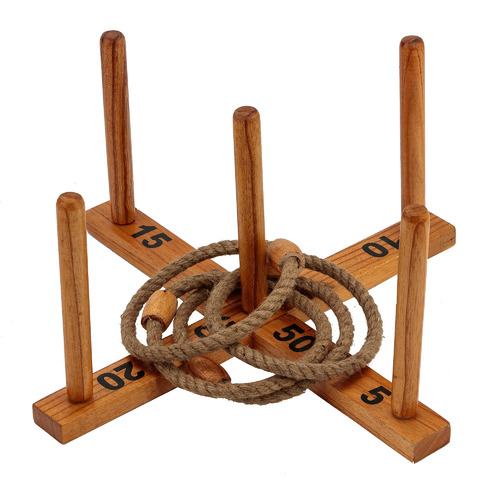 JenjoGames 40cm Wooden Outdoor Quoits Set | Temple & Webster