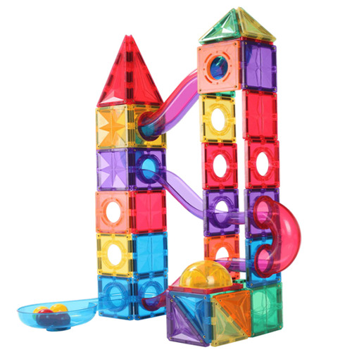 Jenjo 100 Piece Rainbow Marble Run Play Set | Temple & Webster