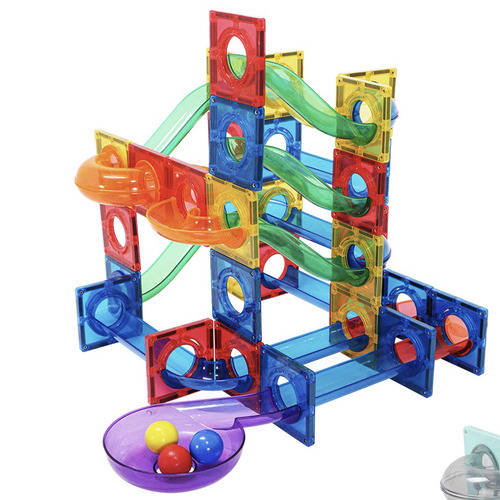 Jenjo 100 Piece Rainbow Marble Run Play Set | Temple & Webster