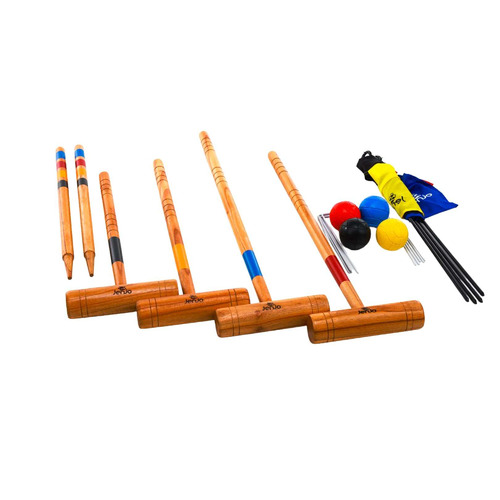 JenjoGames 4 Player Outdoor Croquet Game Set | Temple & Webster
