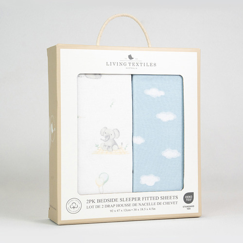 Living Textiles 2 Piece Goosey Goosey Organic Cotton Bassinet Fitted ...