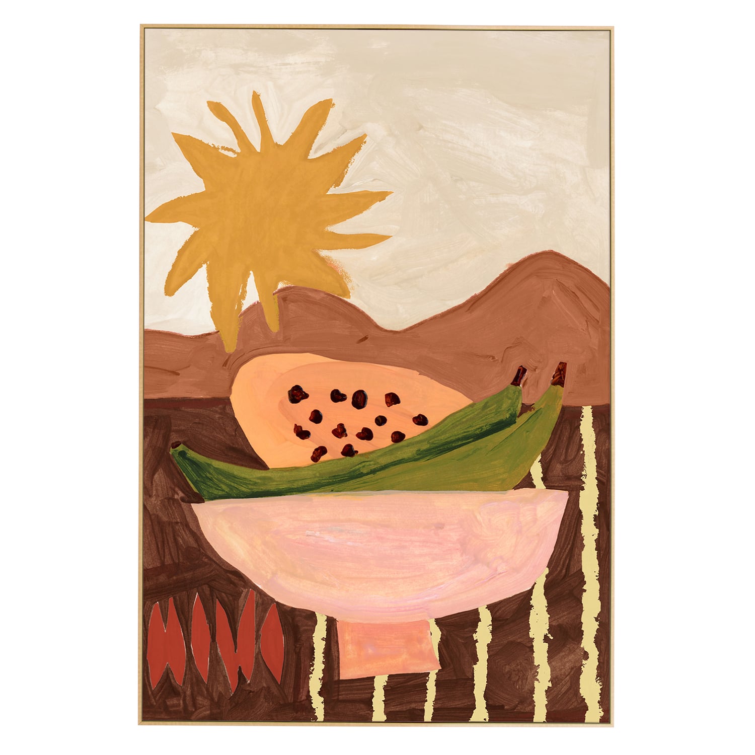 Clay Papaya Sunrise Canvas Wall Art | Temple & Webster