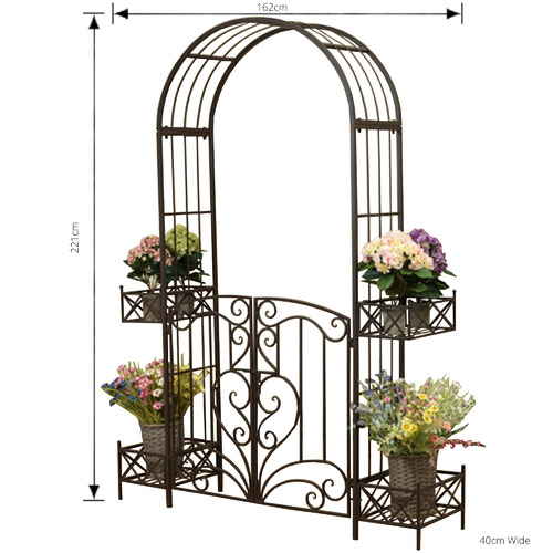 Victorian Steel Garden Arch with Gate | Temple & Webster