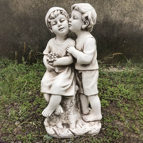 The Complete Garden Girl & Boy Hugging Statue | Temple & Webster
