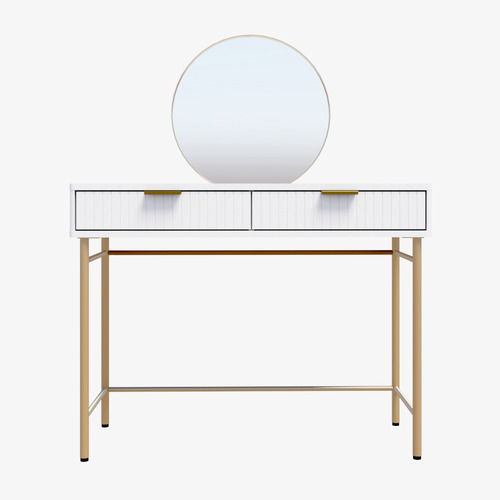 Cape Furniture Lilah 2 Drawer Ribbed Dressing Table with Mirror ...
