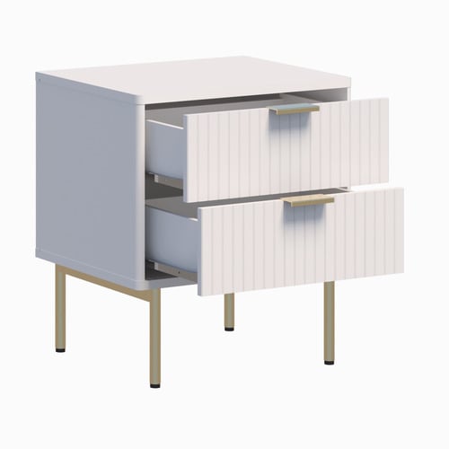 Cape Furniture Lilah 2 Drawer Ribbed Bedside Table | Temple & Webster