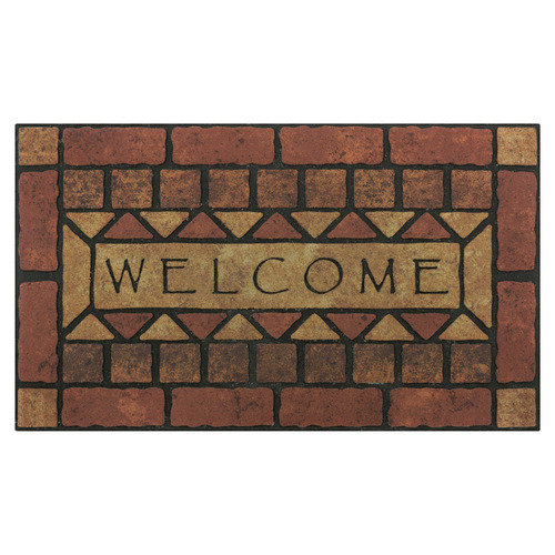 Matfx Brown Blocks Welcome Doormat | Temple & Webster