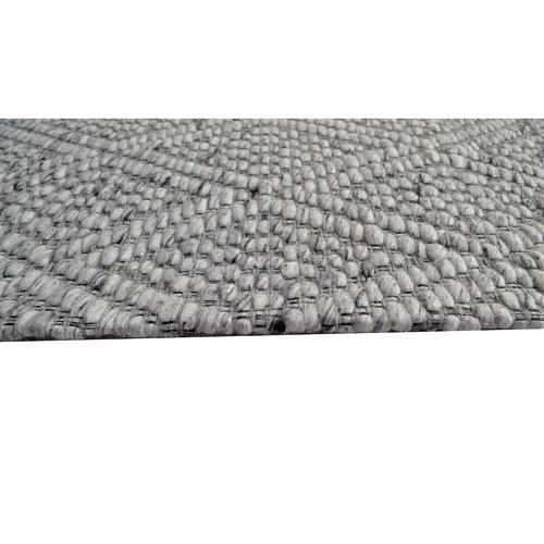 Boulevarde Rugs Ash Grey Barfi Hand-Woven Wool Rug | Temple & Webster