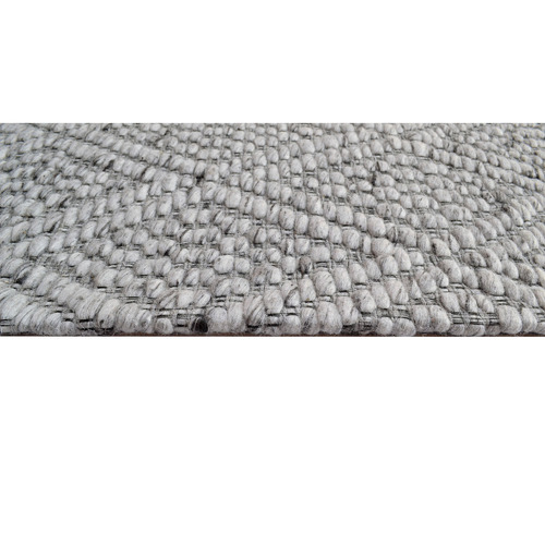 Boulevarde Rugs Ash Grey Barfi Hand-Woven Wool Rug | Temple & Webster