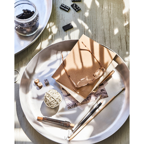 Silver 55cm Round Iron Tray | Temple & Webster