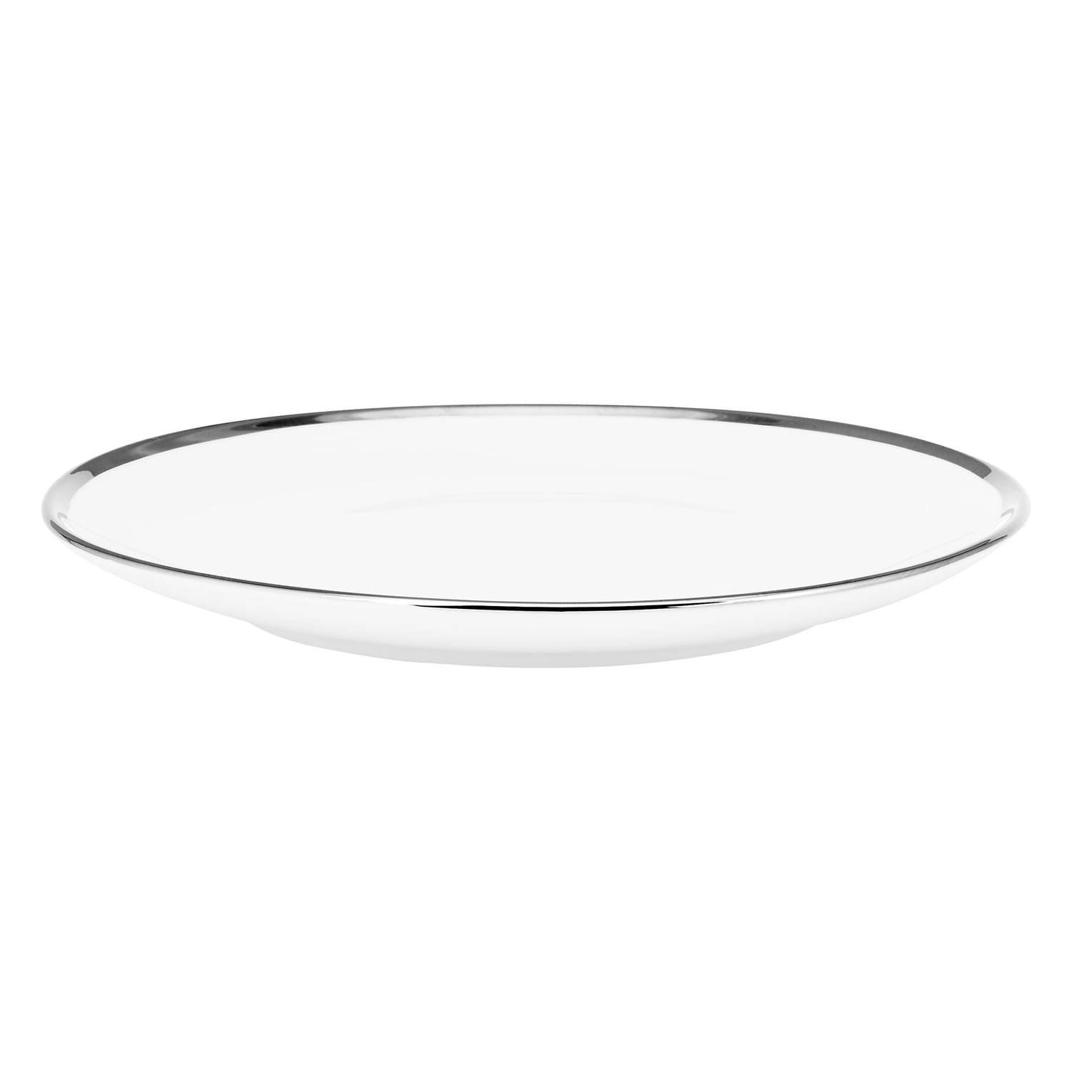 White & Silver 20cm Porcelain Dinner Plate | Temple & Webster