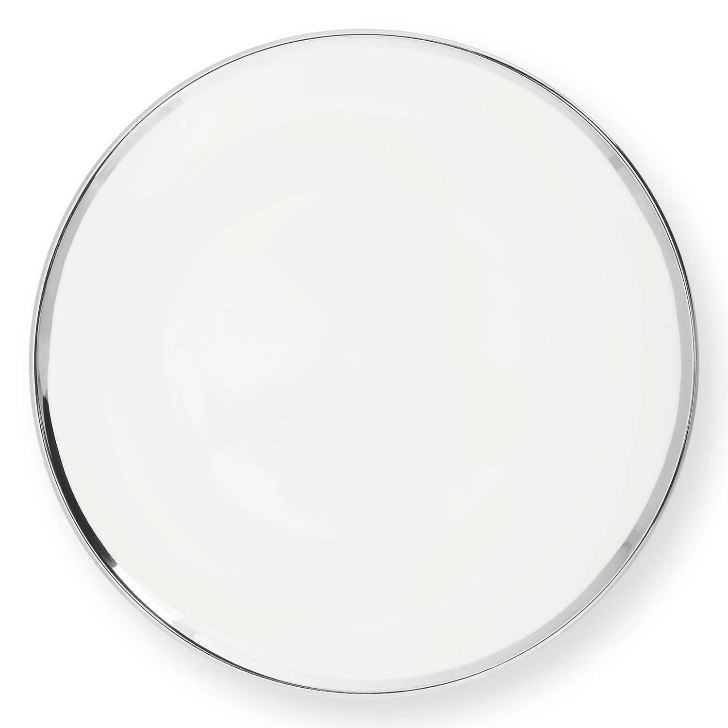 White & Silver 20cm Porcelain Dinner Plate | Temple & Webster