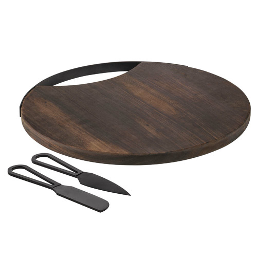 3 Piece Natural Orson Cheese Knife & Board Set | Temple & Webster