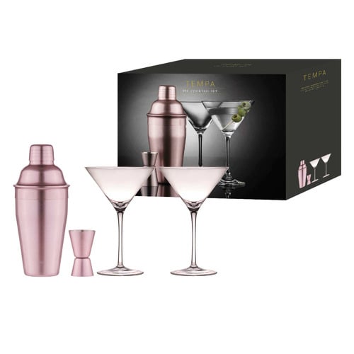Tempa 4 Piece Blush Aurora Cocktail Set | Temple & Webster