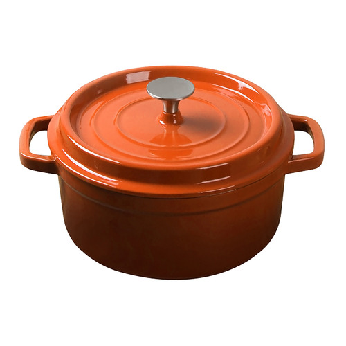 Soga Orange Cast Iron Casserole Dish | Temple & Webster