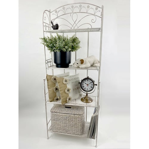 K'sHomewares&Decor Floral 4 Tier Iron Bookcase | Temple & Webster
