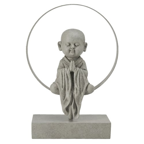 K'sHomewares&Decor Little Monk in Circle Statue | Temple & Webster