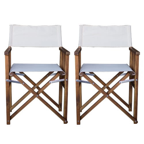 QFurniture Remy Acacia Wood Outdoor Director's Chairs | Temple & Webster