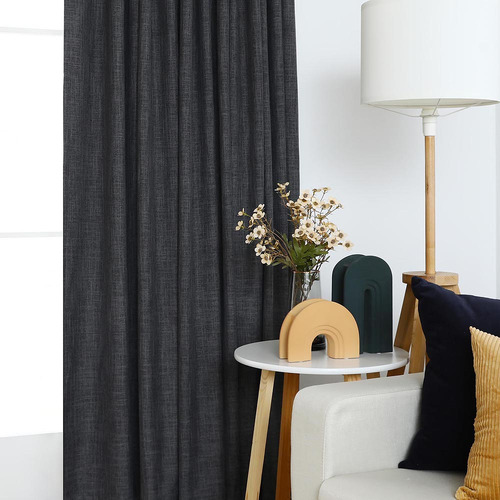 BAHA Marlo Flint Blockout S-Fold Single Panel Curtain | Temple & Webster