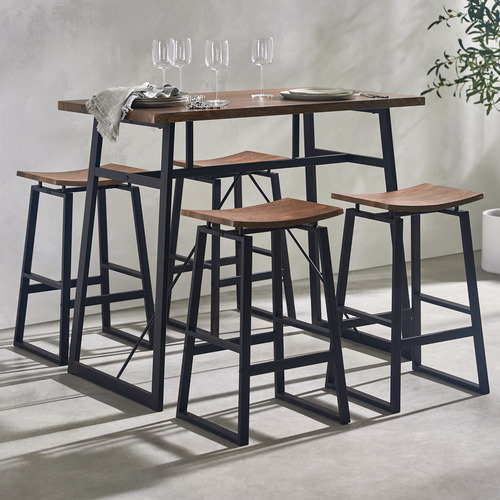 EvieHome 4 Seater Easton Bar Table Set | Temple & Webster