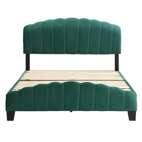 EvieHome Green Aldgate Velvet Bed | Temple & Webster