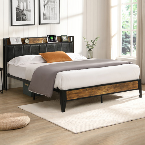 EvieHome Frances Bed Frame with Outlets & USB Ports | Temple & Webster
