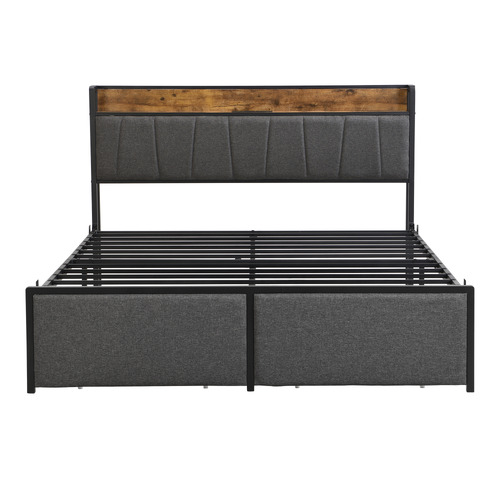 EvieHome Barrett Bed Frame with Outlets & USB Ports | Temple & Webster
