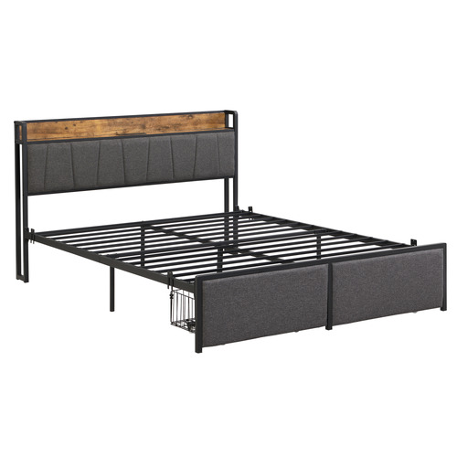 EvieHome Barrett Bed Frame with Outlets & USB Ports | Temple & Webster