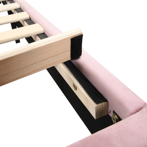 EvieHome Vera Button Tufted Velvet Bed Frame | Temple & Webster